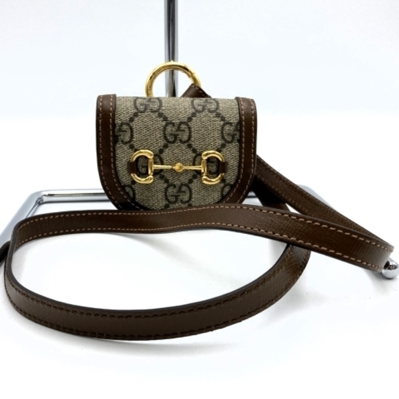 Gucci | Bags | Gucci Airpods Case Horsebit Gg Supreme Brown | Poshmark